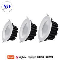 China Factory Price IP40 CCT Adjustable Triac Dali Tuya Dimmable Smart Zigbee 35W 50W COB LED Recessed Spot Down Light for Kitchen Industrial Retail Commercial Spaces for sale