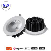 China Factory Price IP40 CCT Adjustable Triac Dali Tuya Dimmable Smart Zigbee 35W 50W COB LED Recessed Spot Down Light for Kitchen Industrial Retail Commercial Spaces for sale
