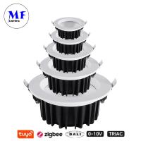 China Factory Price IP40 CCT Adjustable Triac Dali Tuya Dimmable Smart Zigbee 7W 50W COB LED Recessed Spot Down Light for Kitchen Industrial Retail Commercial Spaces for sale