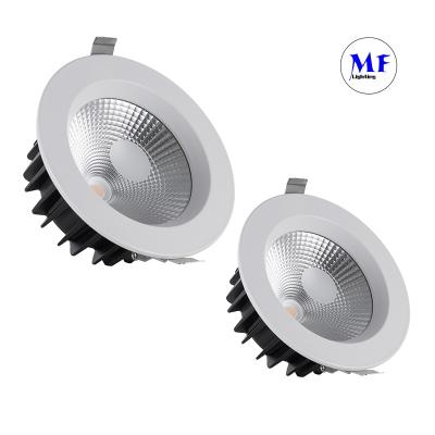 China Factory Price Spring Clip Installation 40W COB Downlight 2700-6000K Tunable CCT High CRI Ra90 Triac 0-10V Dali-2 Dali Dt8 Tuya Zigbee Dimmable Down Light for sale