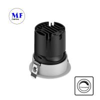 China Anti-Glare COB Recessed LED Spot Downlight Optical Lens,15-55° Beam Angle,0-30° Adjustable Illumination,110Vac 5CCT DIP & 200-240VAC Dimmable Recessed Spotlight for sale