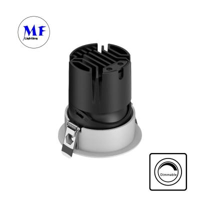 China Anti-Glare COB Recessed LED Spot Downlight Optical Lens,15-55° Beam Angle,0-30° Adjustable Illumination,110Vac 5CCT DIP & 200-240VAC Dimmable Recessed Spotlight for sale
