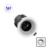 China Anti-Glare COB Recessed LED Spot Downlight Optical Lens,15-55° Beam Angle,0-30° Adjustable Illumination,110Vac 5CCT DIP & 200-240VAC Dimmable Recessed Spotlight for sale