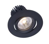 China 5W Adjustable IP54 Black / White Housing COB LED Spotlight Recessed Anti Glare for sale