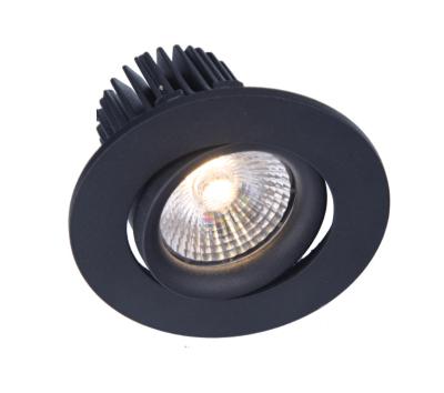 China 5W Adjustable IP54 Black / White Housing COB LED Spotlight Recessed Anti Glare for sale