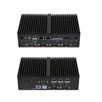 China Black Industrial Rugged Mini Pcs 7RS232 Fanless Embedded Small Computer Manufacturers for sale
