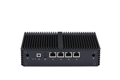 China Fanless POE Mini PC Intel J3455 4 Gigabit LAN Industrial Router 12V 48V for sale