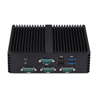 China 4x RS232 Fanless Industrial Mini PC Intel J4005 Dual LAN HDMI DP 4K for sale