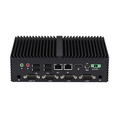 China Intel J6412 Fanless Mini PC 6 RS232 RS485 COM Ports Dual LAN GPIO Industrial for sale
