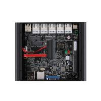 China 32G Fanless Firewall Mini PC Intel J6412 5x 2.5GbE LAN 3 Display 155mm for sale