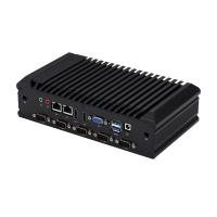 China Industrial Fanless Mini PC Intel Celeron 3855U 6 COM 2 HDMI 1 VGA 8 USB Dual LAN for sale