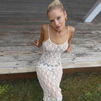China Perspective Mesh Halter Dress Small Plum Flower Backless Long See Through Skirt for sale