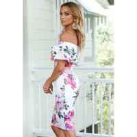 China Bodice One Shoulder Tube Dress Print Ladies One Shoulder Dress Slim Fit for sale