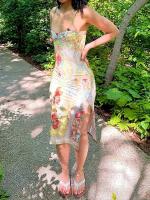 China Stylish Knee Length Tight Dress Outfit  XL Size V Neck Tight Dress Latest Fashion for sale