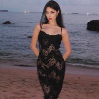 China Summer Sexy Slip Dress With Irresistible Camisole See Through Long Skirt for sale