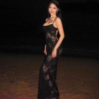 China Summer Sexy Slip Dress With Irresistible Camisole See Through Long Skirt for sale