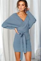 China Knitted Package Hip Dress Lace Up Dewdrop Hip High Waisted Dress For Women'S Dress for sale