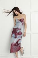 China Spice Print Sexy Slip Dress Halter Slim Fit Sexy Dress Holiday Strapless Long Dress for sale