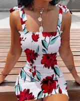China Boat Neck Print Halter Dress Top Waist Floral Sheath Dress for sale