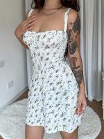 China Small Floral Sexy Slip Dress Halter Slim Fit Skirt Line Neck Skirt for sale