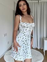 China Small Floral Sexy Slip Dress Halter Slim Fit Skirt Line Neck Skirt for sale