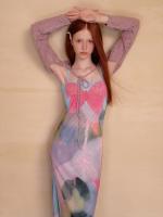 China Pink Blue Butterfly Halter Dress French Slit Slim Sexy Dress  Waist Slimming for sale