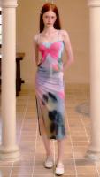 China Pink Blue Butterfly Halter Dress French Slit Slim Sexy Dress  Waist Slimming for sale