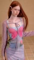 China Pink Blue Butterfly Halter Dress French Slit Slim Sexy Dress  Waist Slimming for sale