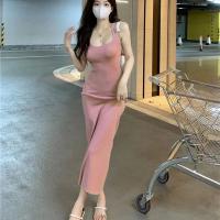 China Stylish Sexy Slip Dress Sweet Spicy  Slim Fit Pink Tank Top Dress Sleeveless for sale