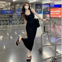 China Stylish Sexy Slip Dress Sweet Spicy  Slim Fit Pink Tank Top Dress Sleeveless for sale