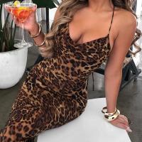 China Leopard Print Stylish Ladies Dress Sexy Backless Slim Fit MIDI Dress for sale