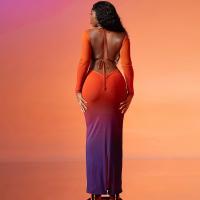 China Sexy Backless Cut Out Dress Sexy Lace Up Long Sleeve Cut Out Dress for sale