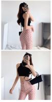 China Sexy Spice Girl Halter Neck Vest Beauty Back Black High Neck Vest Slimming Irregular for sale