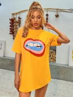 China Stylish Comfortable Decal T Shirt Women'S Loose Cotton Tank Tops Five Quarter Sleeve for sale