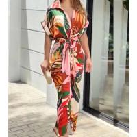 China Short Sleeved Floral Print Frock Fashion Women'S Dress Comfortable Casual Sexy Slim Fit for sale