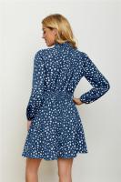 China Round High Neck Floral Print Frock Fashion Women Lantern Long Sleeve Floral Gown for sale