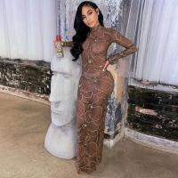 China High Waist Slim Body Formal Dress Fashion Gauze See Through Evening Dress Slim Fit for sale