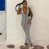 China Stylish Sexy Slim Evening Dress V Neck Backless Evening Gown Lace Up Slim Print for sale