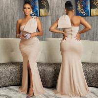 China Stylish Sleeveless Formal Dresses Oblique Shoulder Sexy Irregular Party Evening Dress for sale