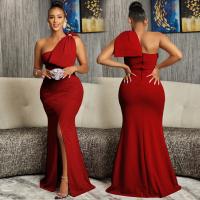 China Stylish Sleeveless Formal Dresses Oblique Shoulder Sexy Irregular Party Evening Dress for sale