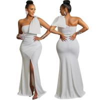 China Stylish Sleeveless Formal Dresses Oblique Shoulder Sexy Irregular Party Evening Dress for sale