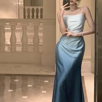China Satin Gradient Slip Dress Evening Dress Charming Slimming Formal Dresses for sale