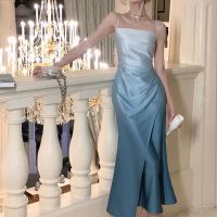 China Satin Gradient Slip Dress Evening Dress Charming Slimming Formal Dresses for sale