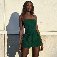 China Backless Slim Knitted Dress Stylish Sexy Halter Strap Dress for sale