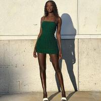 China Backless Slim Knitted Dress Stylish Sexy Halter Strap Dress for sale