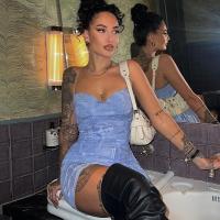 China Stylish Sexy Floral Dress Casual Female Sexy Halter Dress Slim for sale