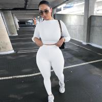 China Slim Sexiest Workout Clothing Fashion Solid Color Casual Crop Sexy Fitness Outfits for sale