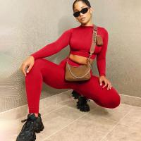 China Slim Sexiest Workout Clothing Fashion Solid Color Casual Crop Sexy Fitness Outfits for sale
