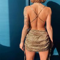China Lace Up Halter Womens Dress Print Sexy Backless Slim Low Back Halter Dress for sale