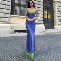 China Stylish Sexy Slip Dress Patchwork V - Neck Slim Strap Dress for sale